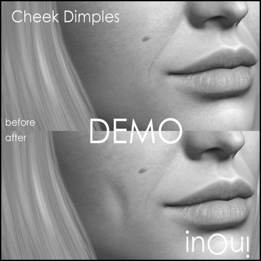 Second Life Marketplace - DEMO [inOui] Cheek Dimple short Icy